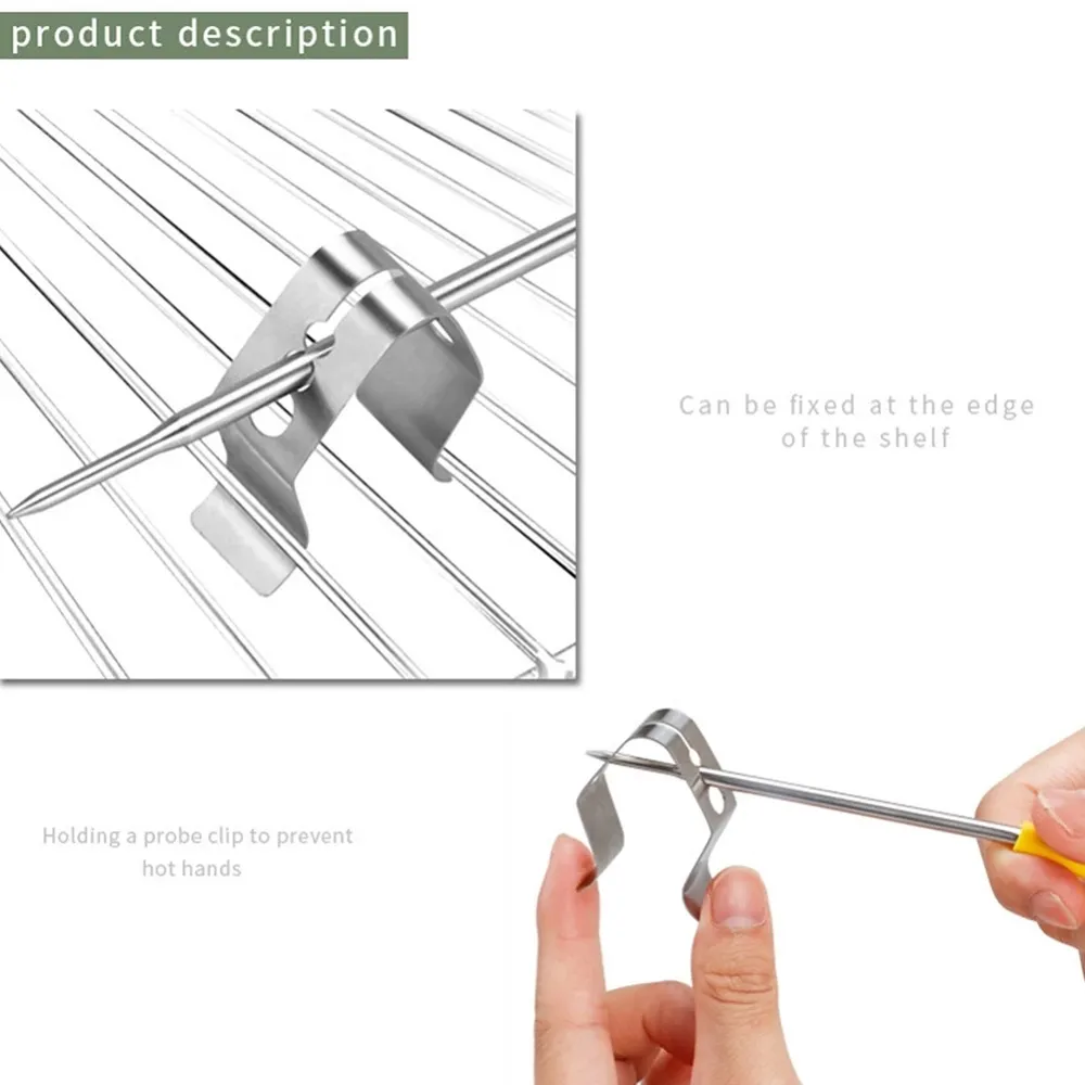 Universal Meat Thermometer Probe Clip Holder for Ambient Temperature ...