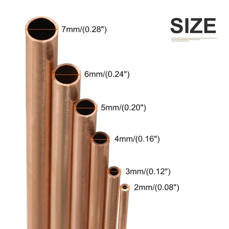 Copper Tubing Straight Pipe OD 2mm to 20mm, ID 1mm to 18mm, Length ...