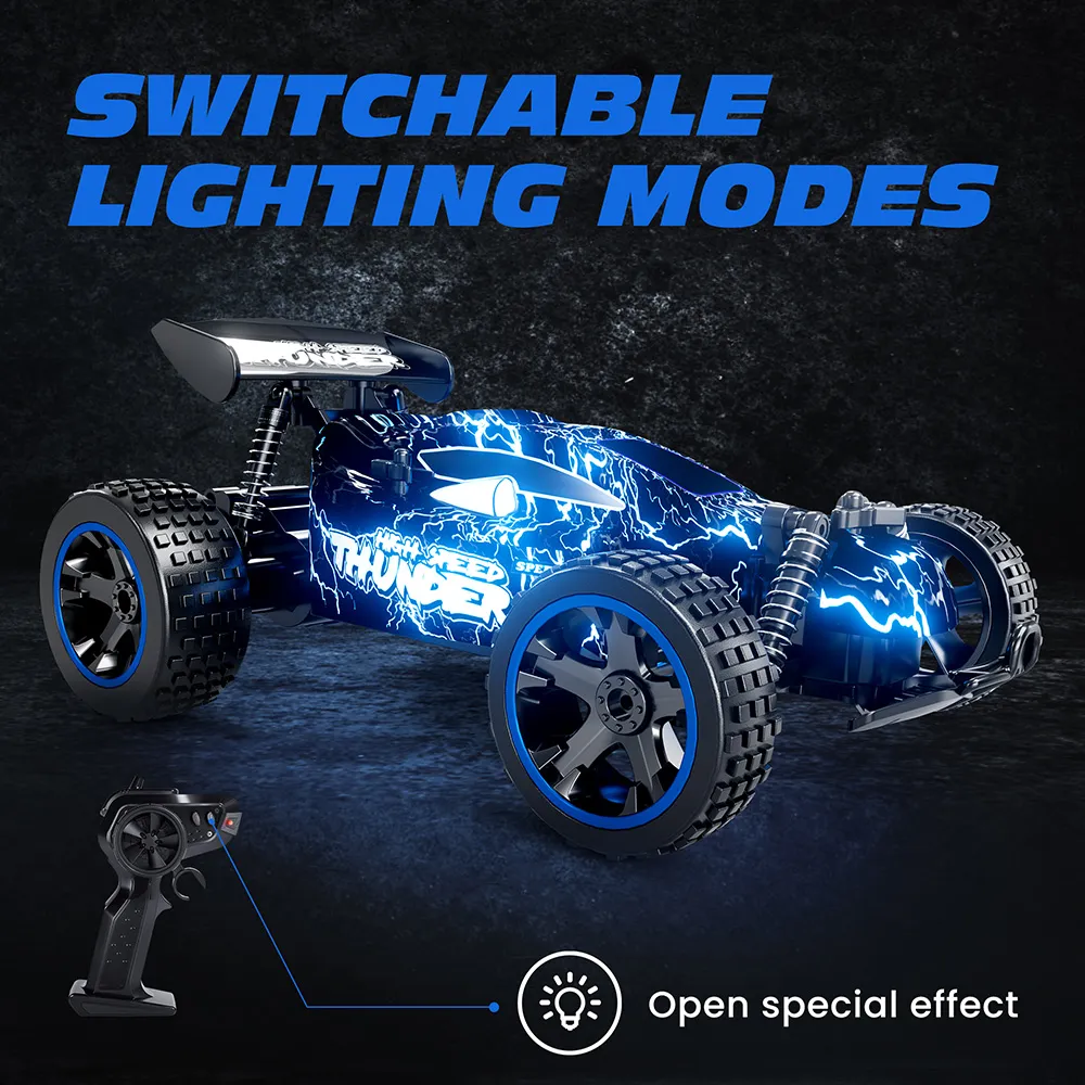 1:18 Scale RC Kryptonite Race Cars With LED Lights Remote Control For ...