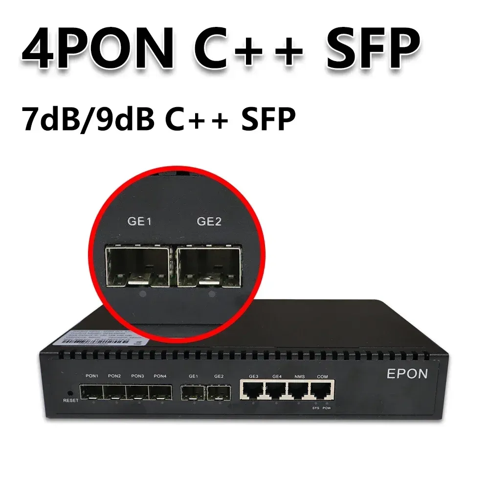 NETONE EPON OLT 4PON 1G 7dB 8dB 9dB GBIC 256 Users ONU Compatible With ...