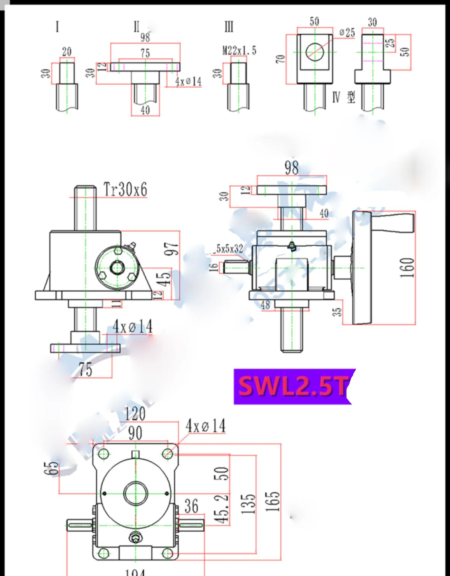 DHgate.com:Hand Crank Material Lift: Leading Screw Lift Handwheel Collar Cegar SWL 1T/2.5T ...