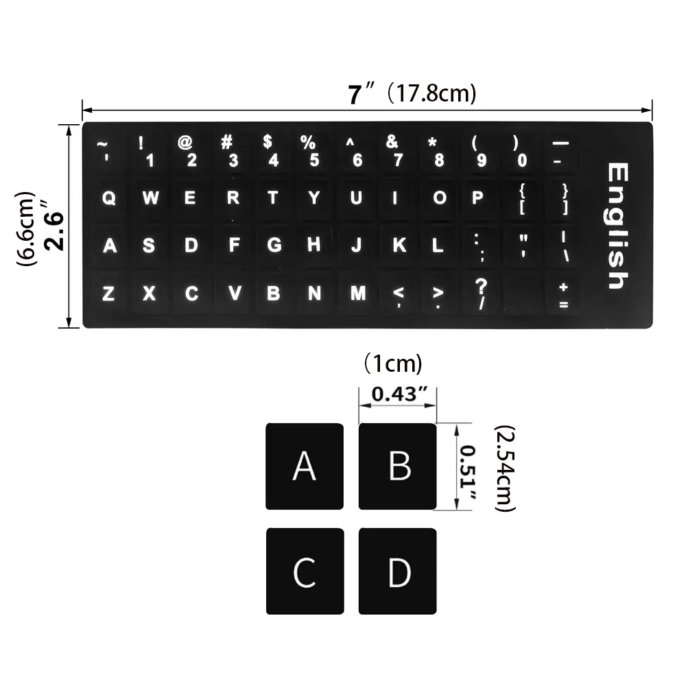 Durable Black PVC Keyboard Letters and Numbers Stickers | Non-Fading ...