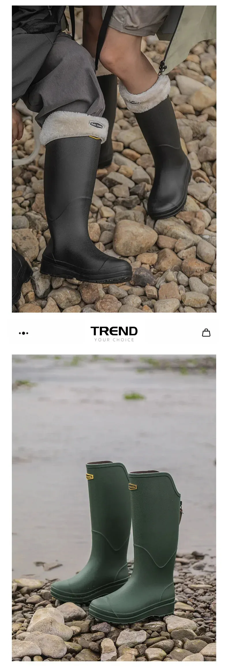 Waterproof Rain Boots: Lightweight, Anti-Slip Rubber Shoes for Men ...