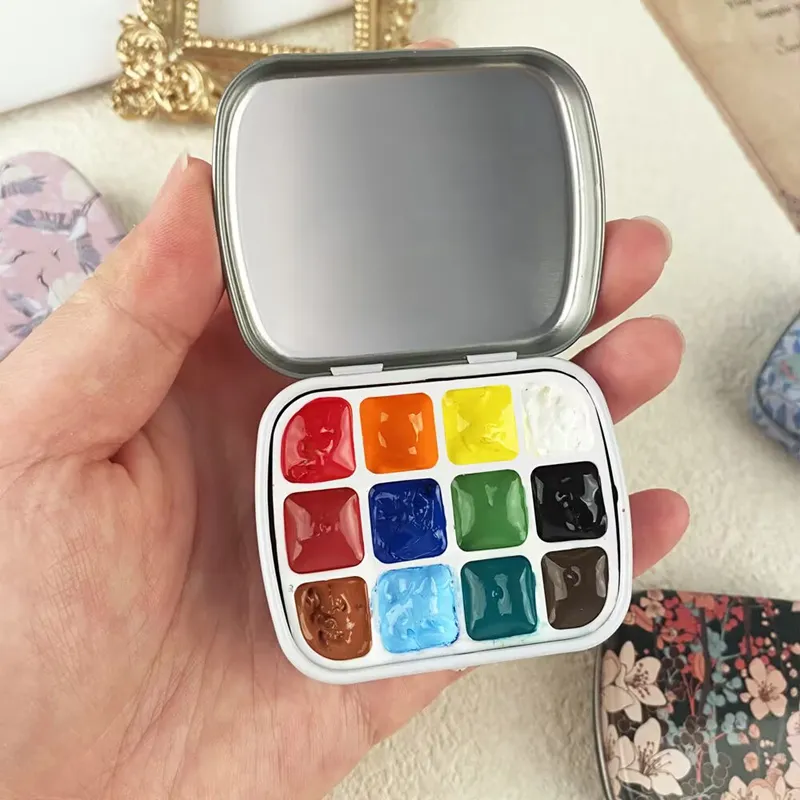 Empty 12 Grid Mini Watercolor Tin Box Portable... From Ddmyhome, $91.48 ...