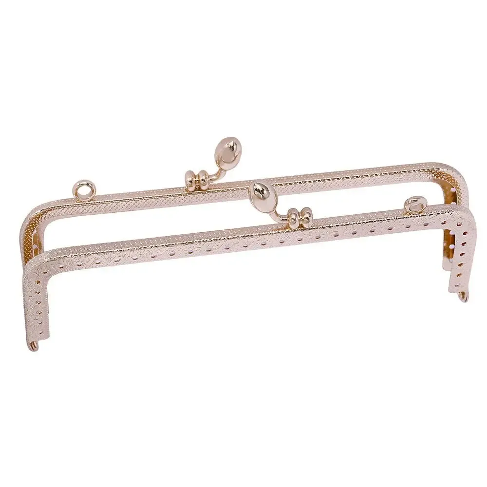 Square Glossy Gold Metal Purse Frame Kiss Lock Clasp Lock DIY Bag ...