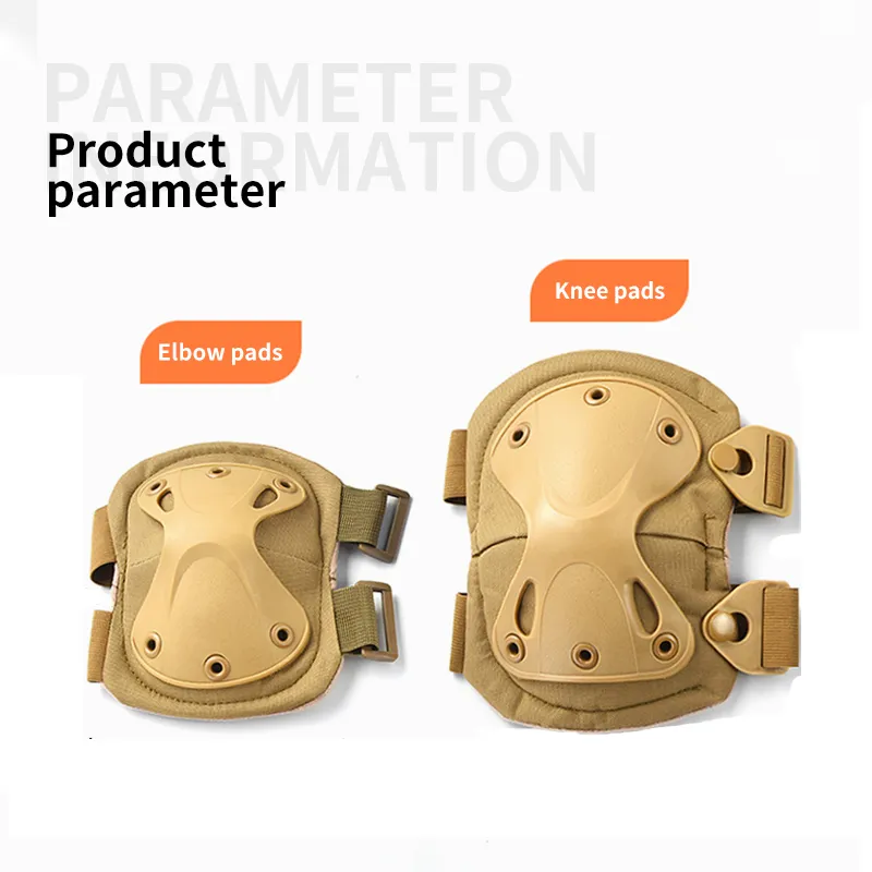 JSJM Tactical Knee and Elbow Pads Military Protector for Airsoft ...