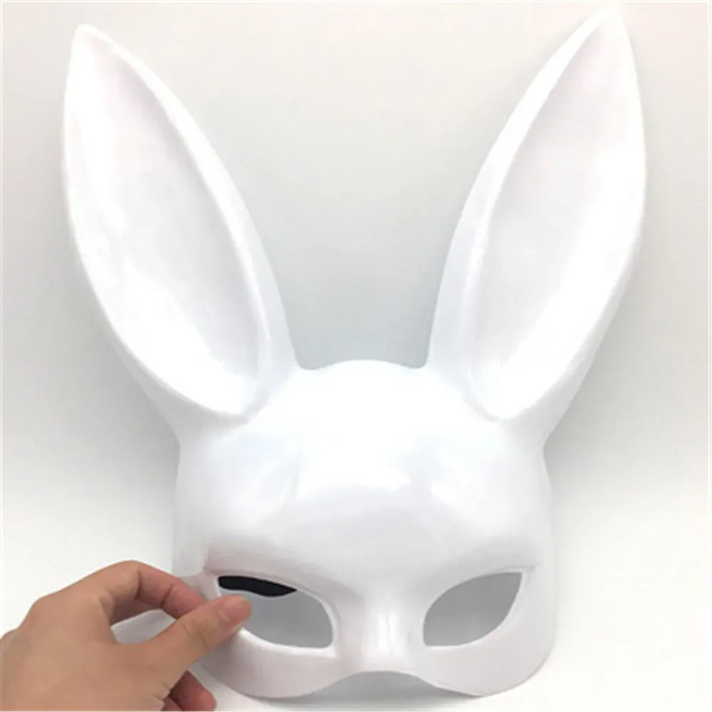Black/White PVC Bunny Mask: Sexy Anime Cosplay Prop for Halloween ...