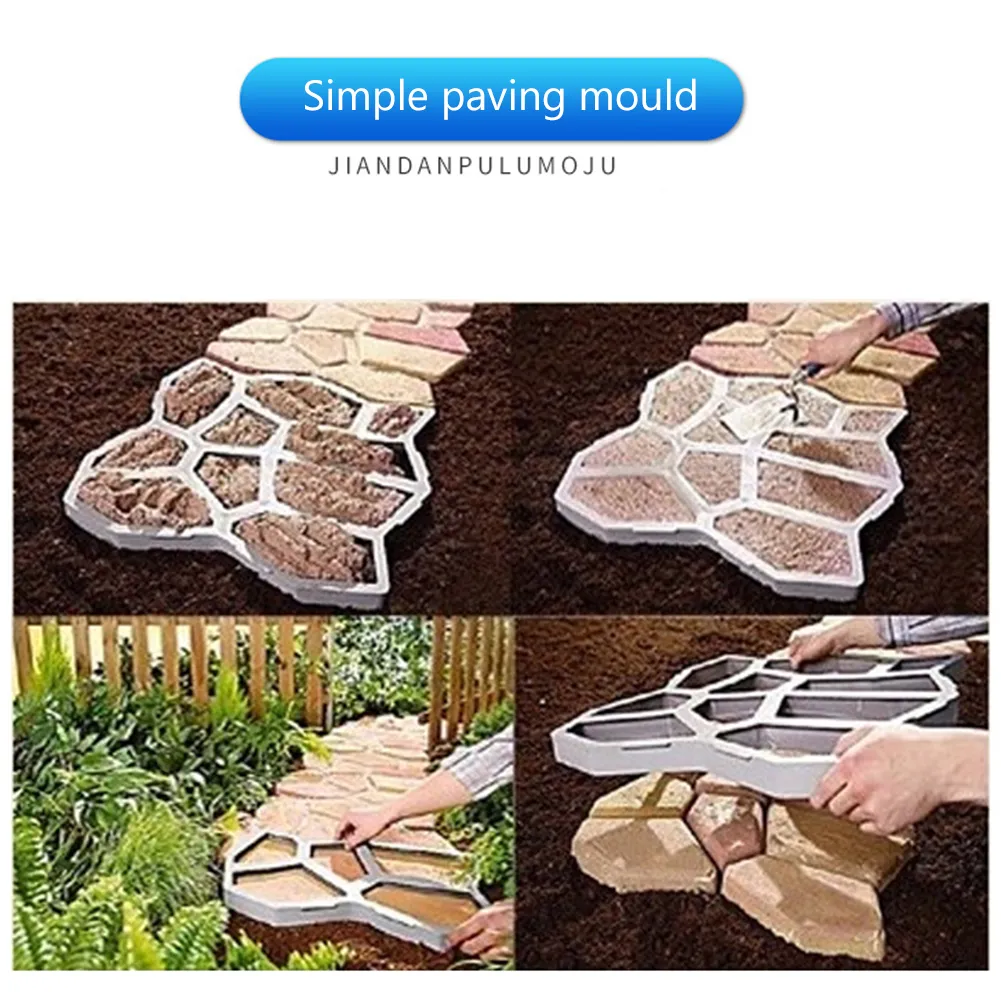 DIY Path Maker Paver Mold Garden Building Paving Molds Concrete Mould Gardening Cement Reusable ...