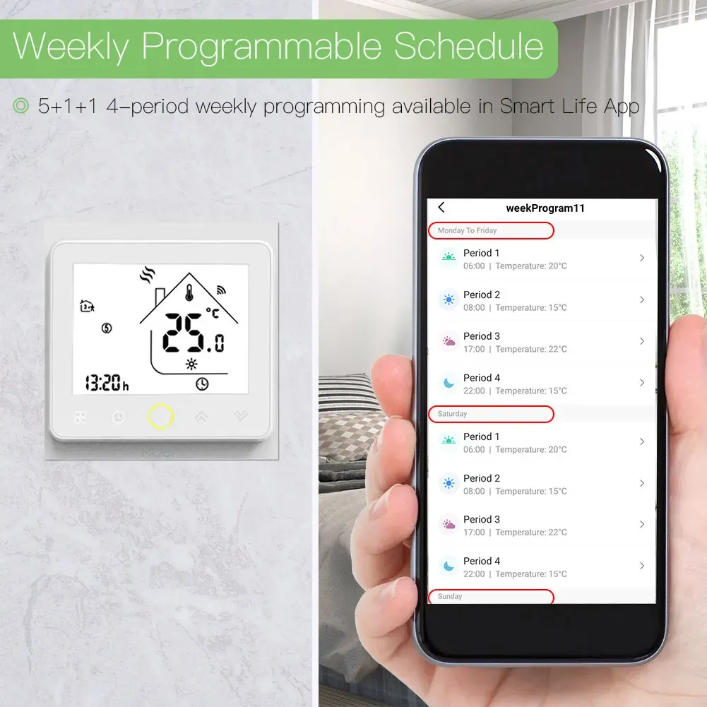 Smart ZigBee Thermostat Controller Hub for Water/Electric Floor Heating ...