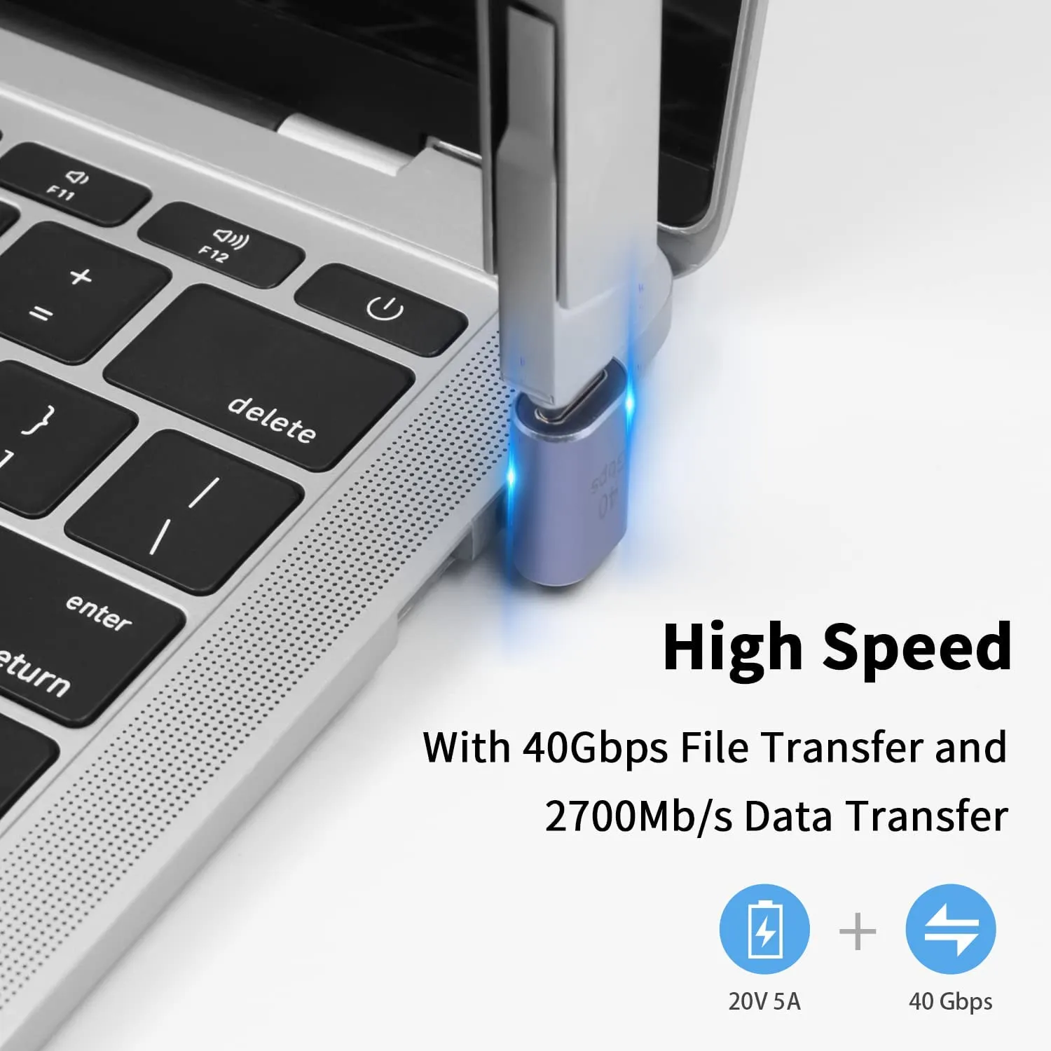USB Type C Adapter Up/Down Angle for USB 4 Cable 40Gbps 8K Video 100W ...