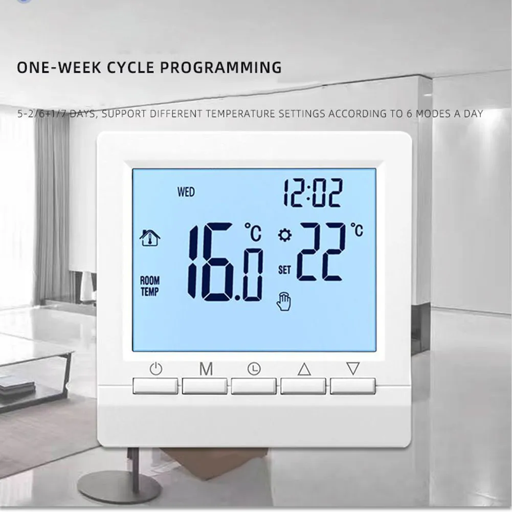 3A Digital Boiler Thermostat - Programmable Electric Heating Room ...
