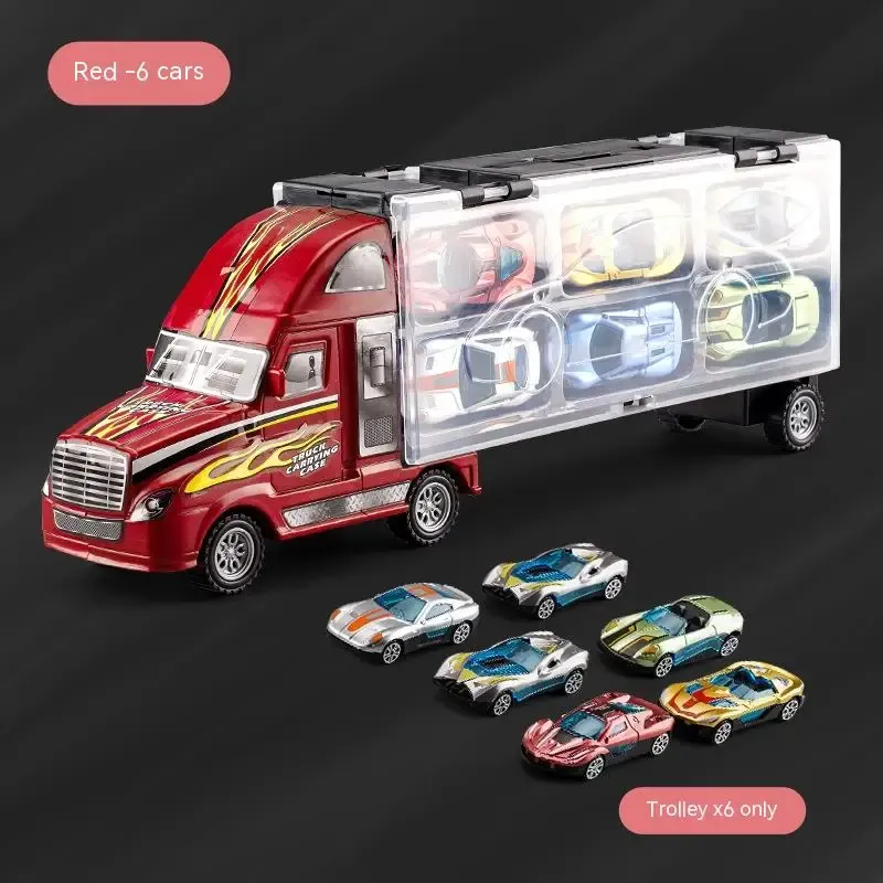 Car Carrier Truck Toy: Big Transport Container With Mini Diecast Cars ...