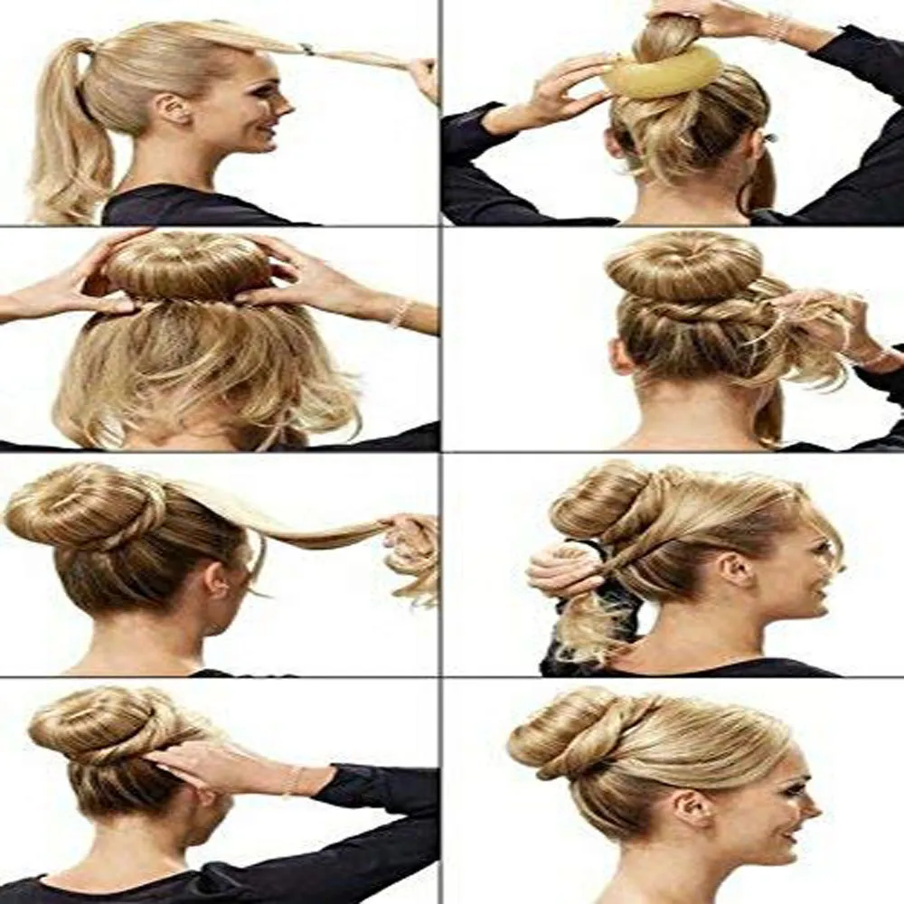 Magic Hair Bun Maker Donut Hairbands Ponytail Hair Styling Tools in 2. ...
