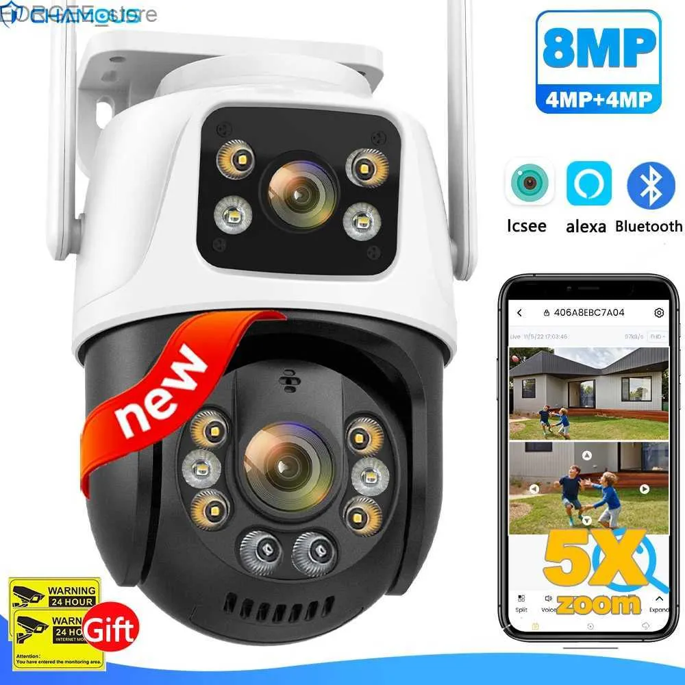 DHgate.com:8MP WiFi PTZ Outdoor Security Camera, Dual Screen, 4MP AI ...
