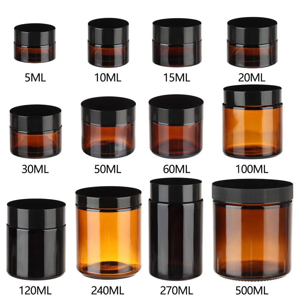 Mini Dark Brown Glass Split Bottle Empty Jar: 5ml - 500ml Cosmetic ...