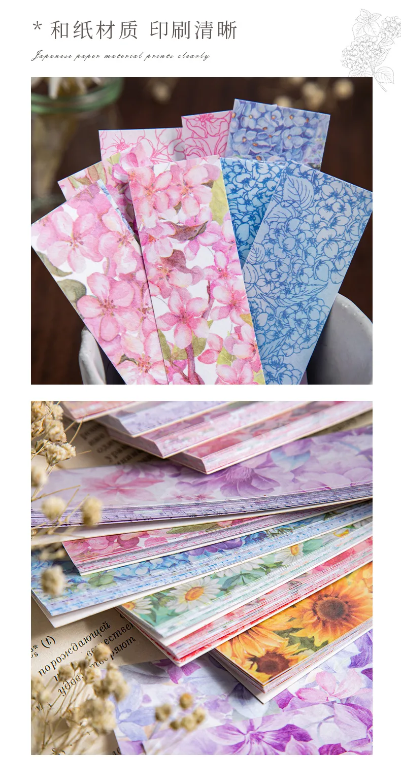 Floral Stickers Pack 20 Sheets Washi Paper for Scrapbooking and Journal ...