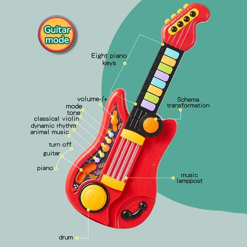 DHgate.com:2-in-1 Folding Kids Guitar Toy: Interactive Piano & Guitar ...