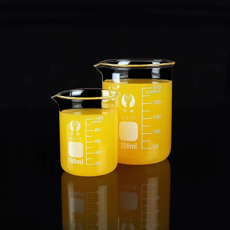 Lab Beaker Set: Heat Resistant Borosilicate Glass Chemistry Measuring ...