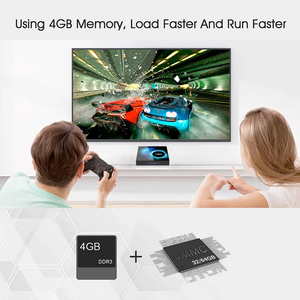 T95 TV Box: 8K Android 10 Media Player, 4K Video, 2.4G/5G Dual-Band ...