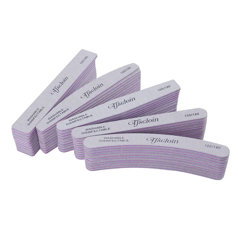 Nail File and Buffer Set 100/180 Grit Washable Grinding Polishing Tools ...