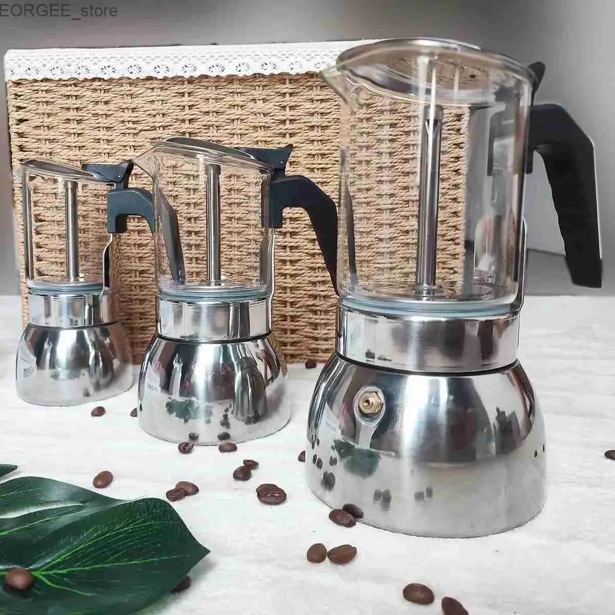 Classic Italian Mocha Pot - Stainless Steel Espresso Maker, Portable ...