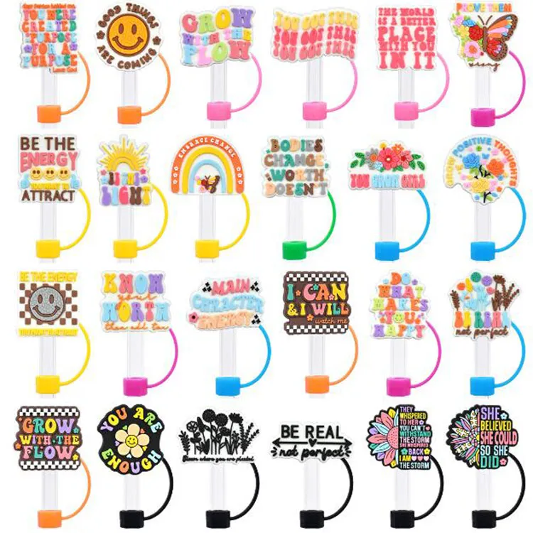 Reusable Silicone Straw Toppers, Wholesale PVC Straw Charms Bulk ...