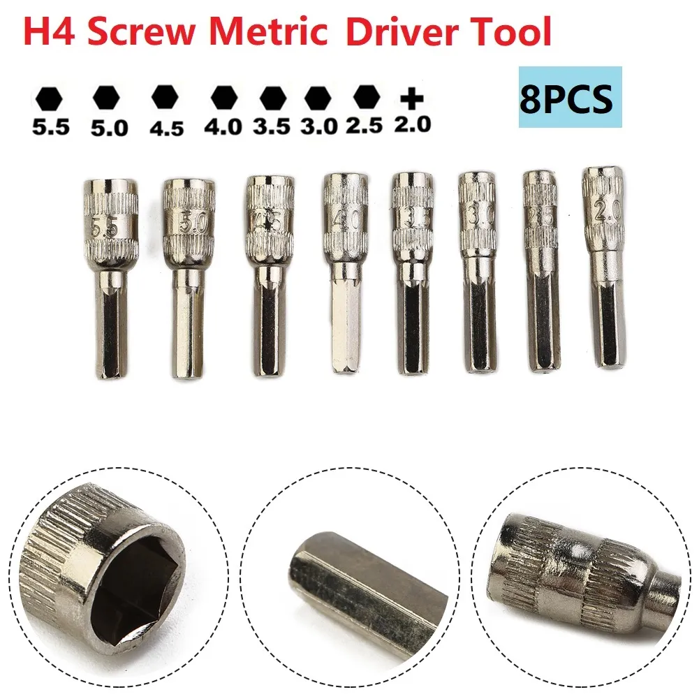 8-Piece Hex Socket H4 Screw Metric Driver Tool Drill Bit PH2.0/M2.5-5 ...