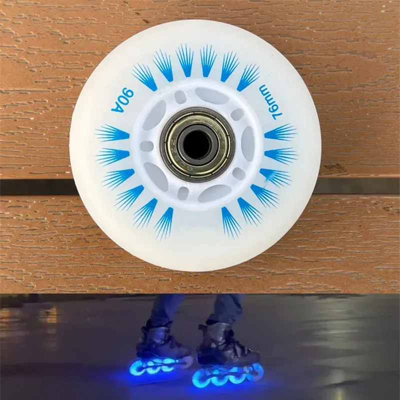 Glowing Inline Roller Skate Wheels - 8/4 Pack | Flashing Slalom ...