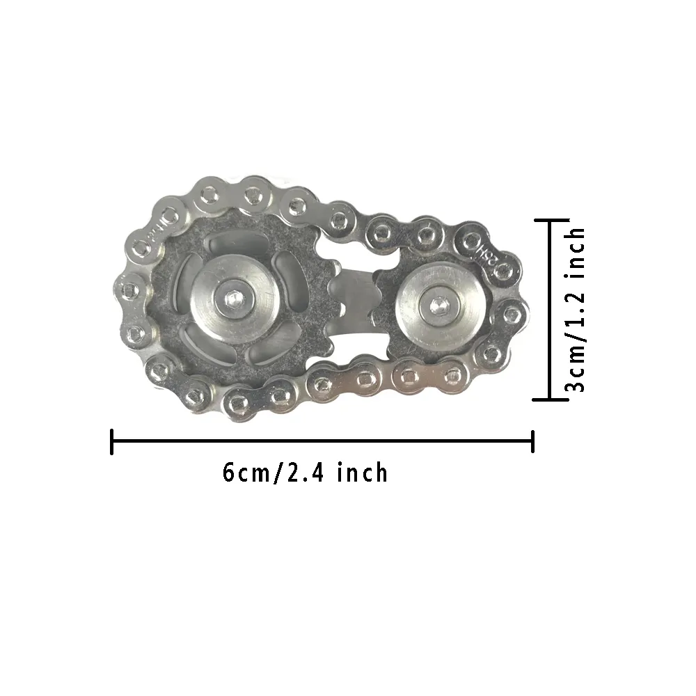 Fidget Metal Spinner Sprockets Gear Chain Gyro Toy - EDC Hand Spinner ...