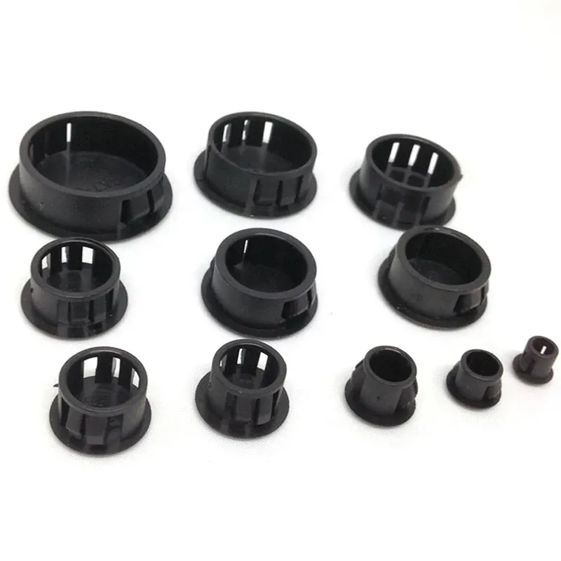 Black White Plastic Hole Plug End Caps Snap In Tube Pipe Inserts Bung ...