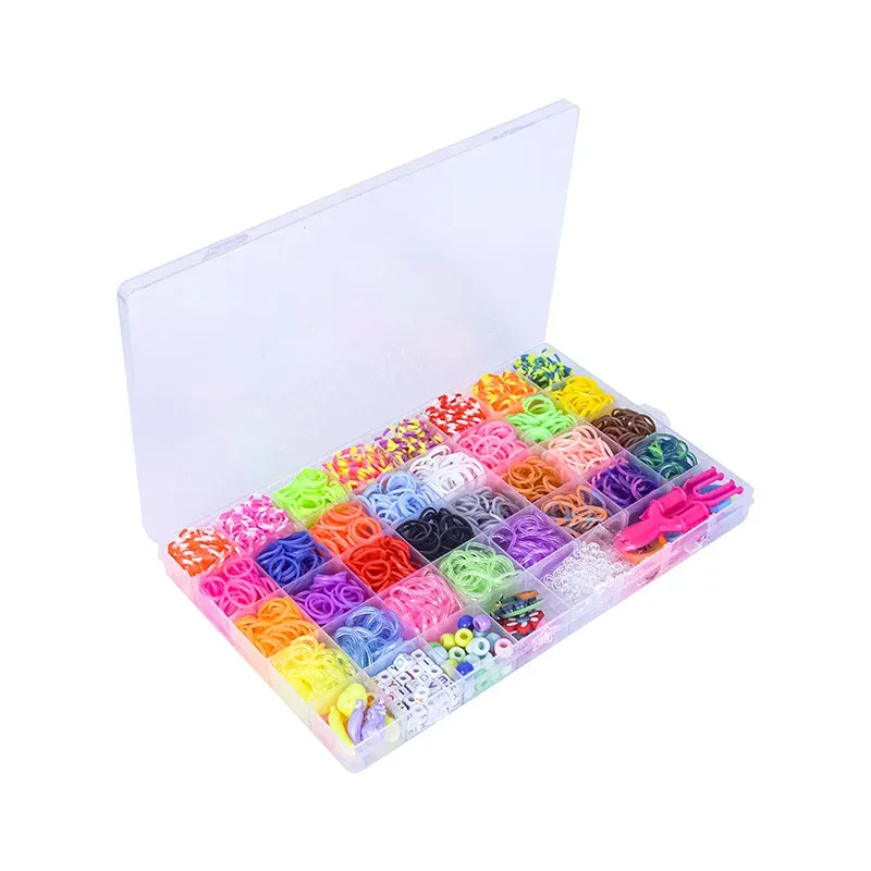 40 Lattice Woven Rainbow Rubber Band Bracelet DIY Knitting Machine Set ...