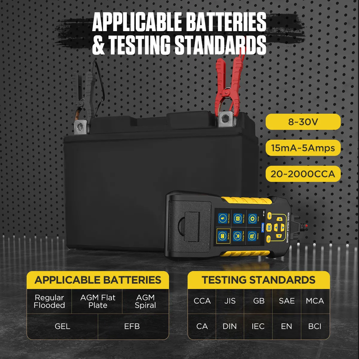 AUTOOL BT880 Battery Tester: Accurate 20-2000CCA Multifunctional ...