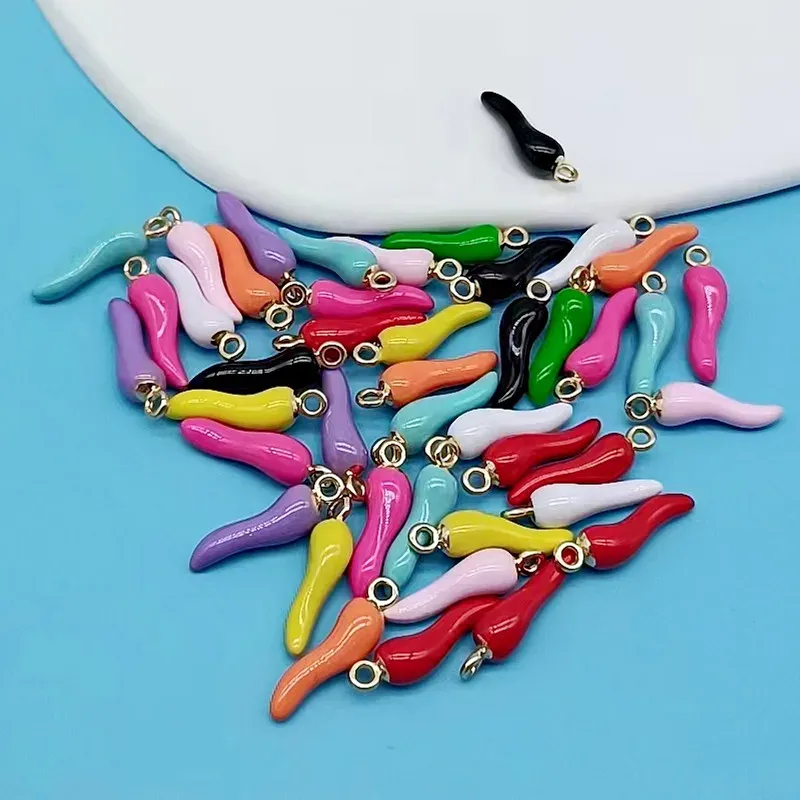 Alloy Red Chili Charms for Jewelry Making, DIY Talisman Accessories ...