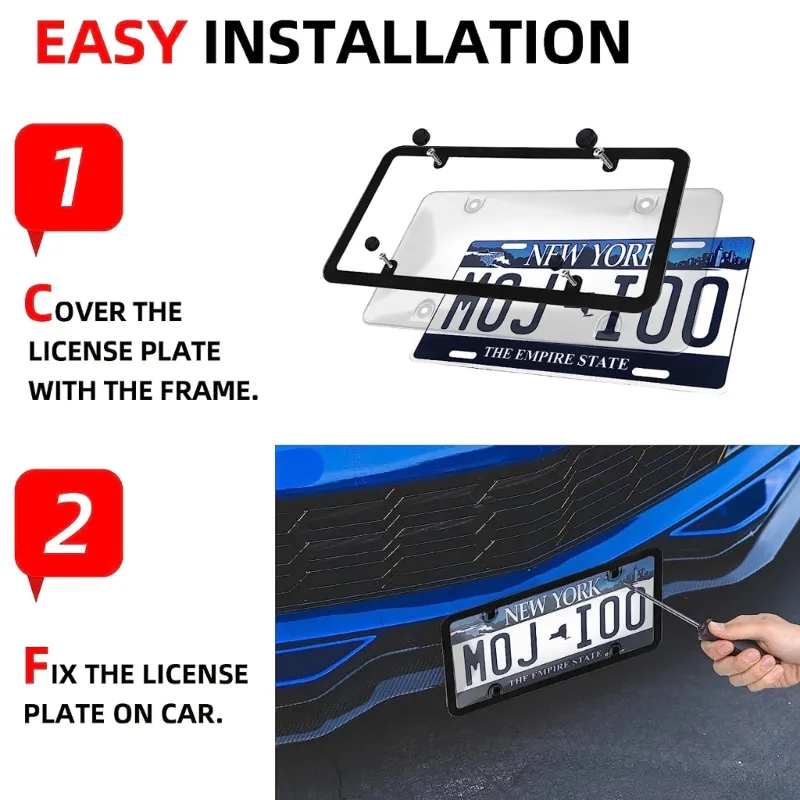 DHgate.com:Flat Tinted Plastic Protector License Plate Frame, 2-Pack ...