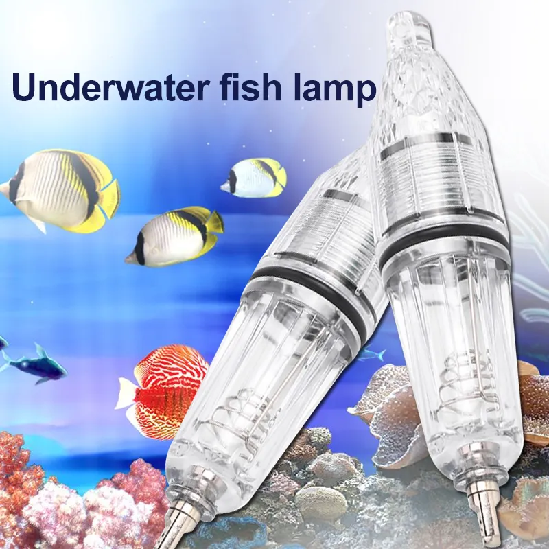Underwater Fishing Lights, 12cm Deep Drop LED Fishing Lure, Submersible Fishing Light, Bass ...