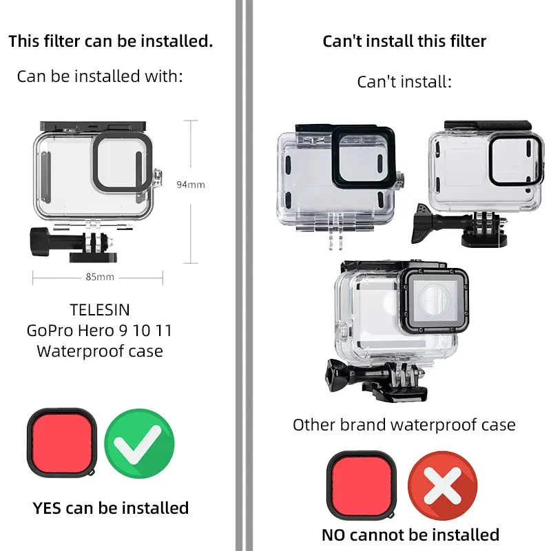 GoPro Waterproof Shell Filter Three-Color Set Red Pink Purple ...