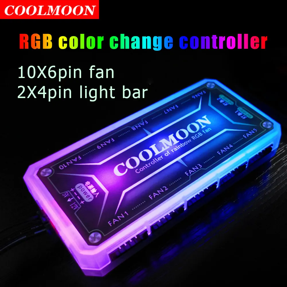 DHgate.com:RGB LED Fan Controller with Remote, 10x 6-Pin Fan Ports, 2x ...