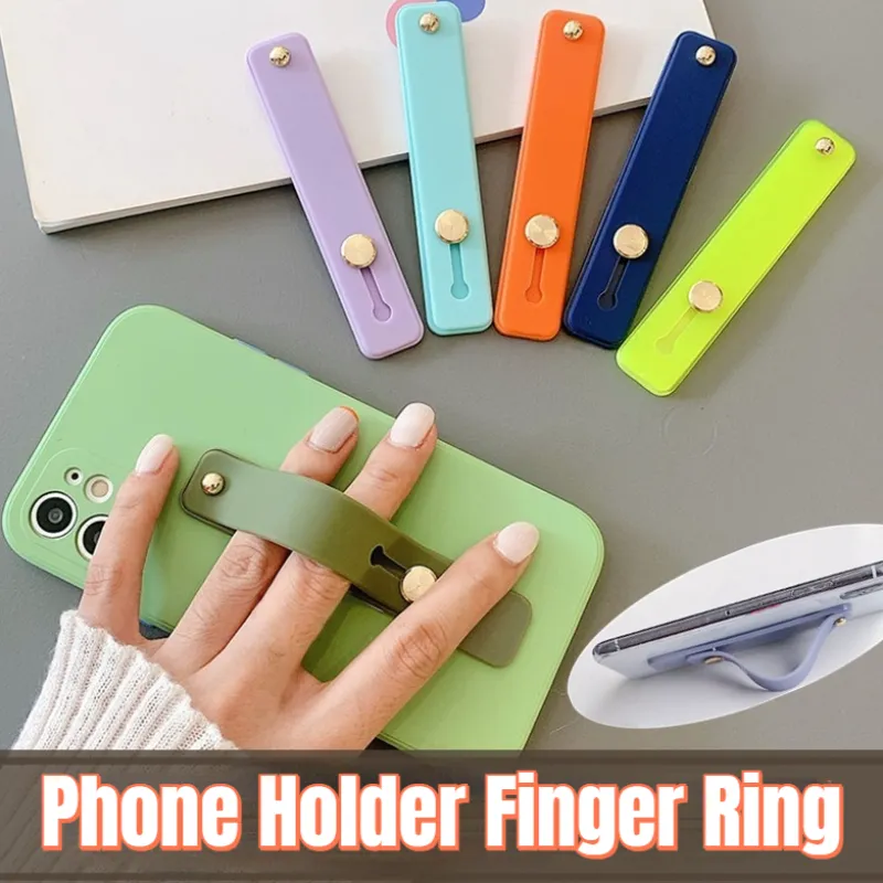 Universal Silicone Wristband Finger Grip Phone Holder with Push Pull ...