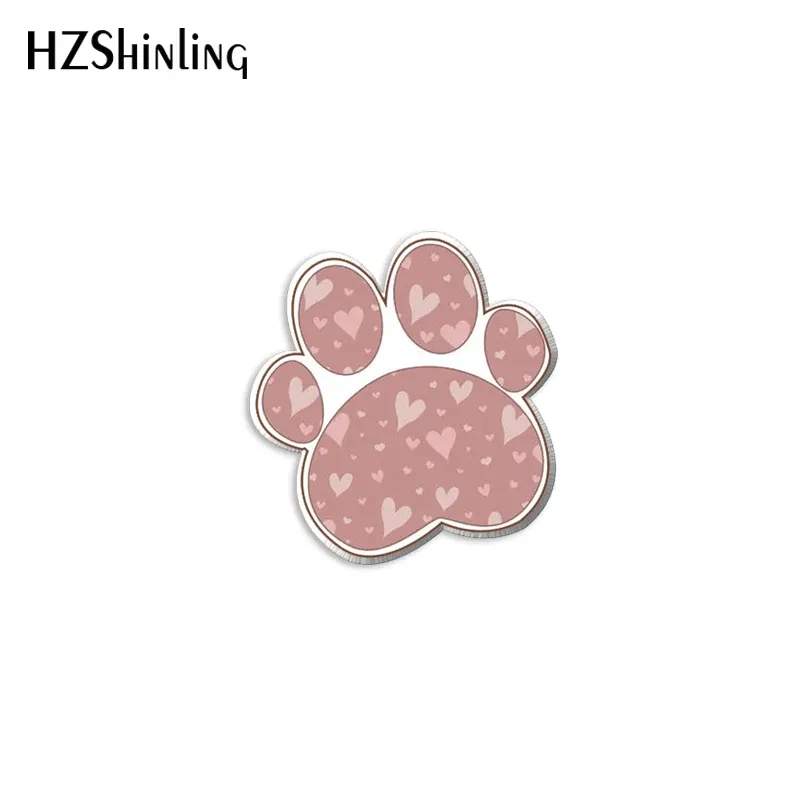 Acrylic Dog Lover Lapel Pin - Heart Paw Epoxy Butterfly Clasp Pin from ...