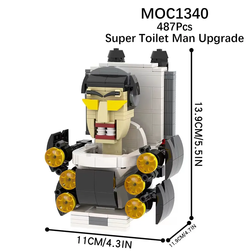 Skibidi Toilet Man vs Monitor Building Block Set with Camerman Titan ...