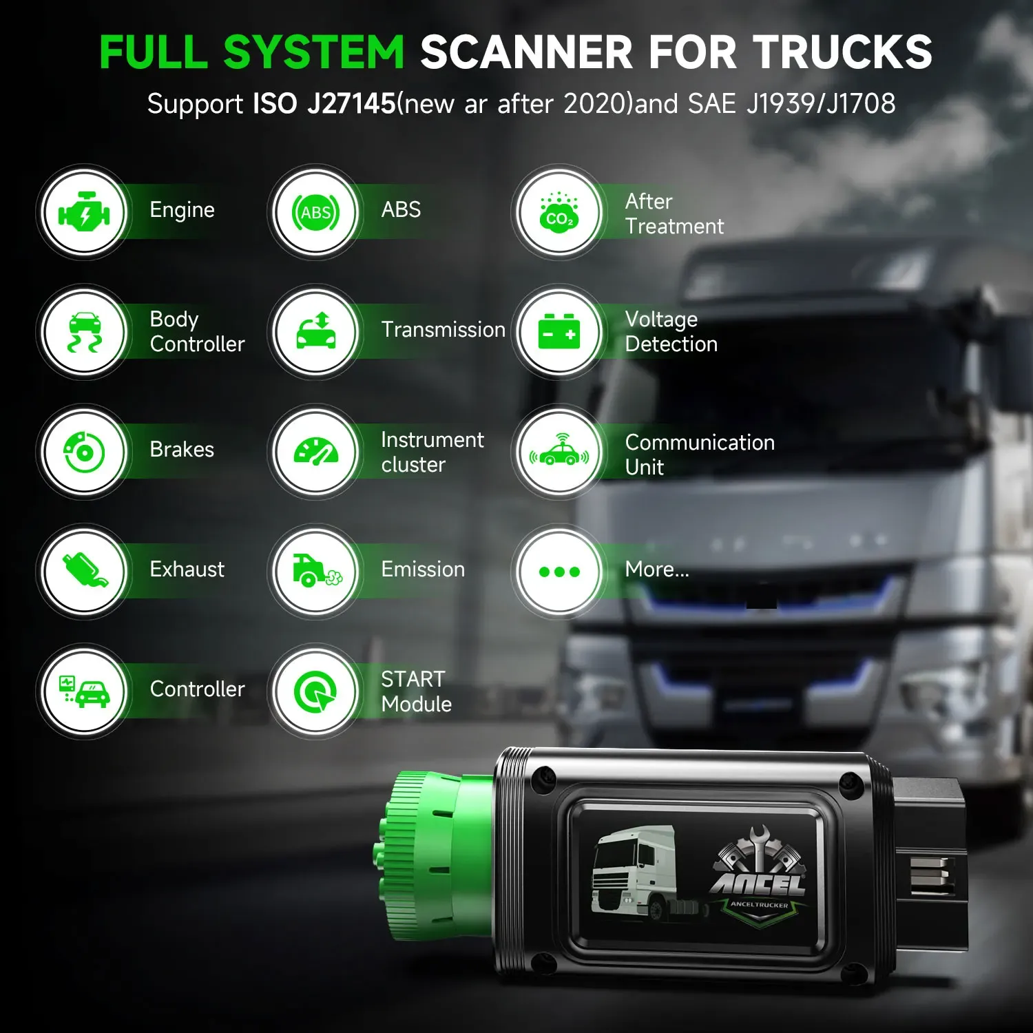 Automotive Scan Tools: Heavy Duty Vehicle Diagnostic Scanner With All ...