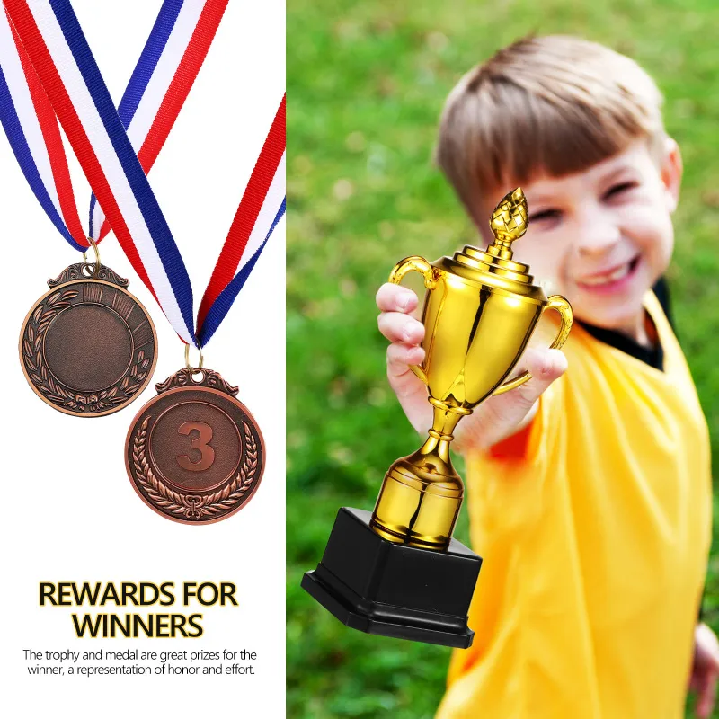 Award Trophy Cup First Place Winner Reward Trophy Prize Cup Toy With 3 ...