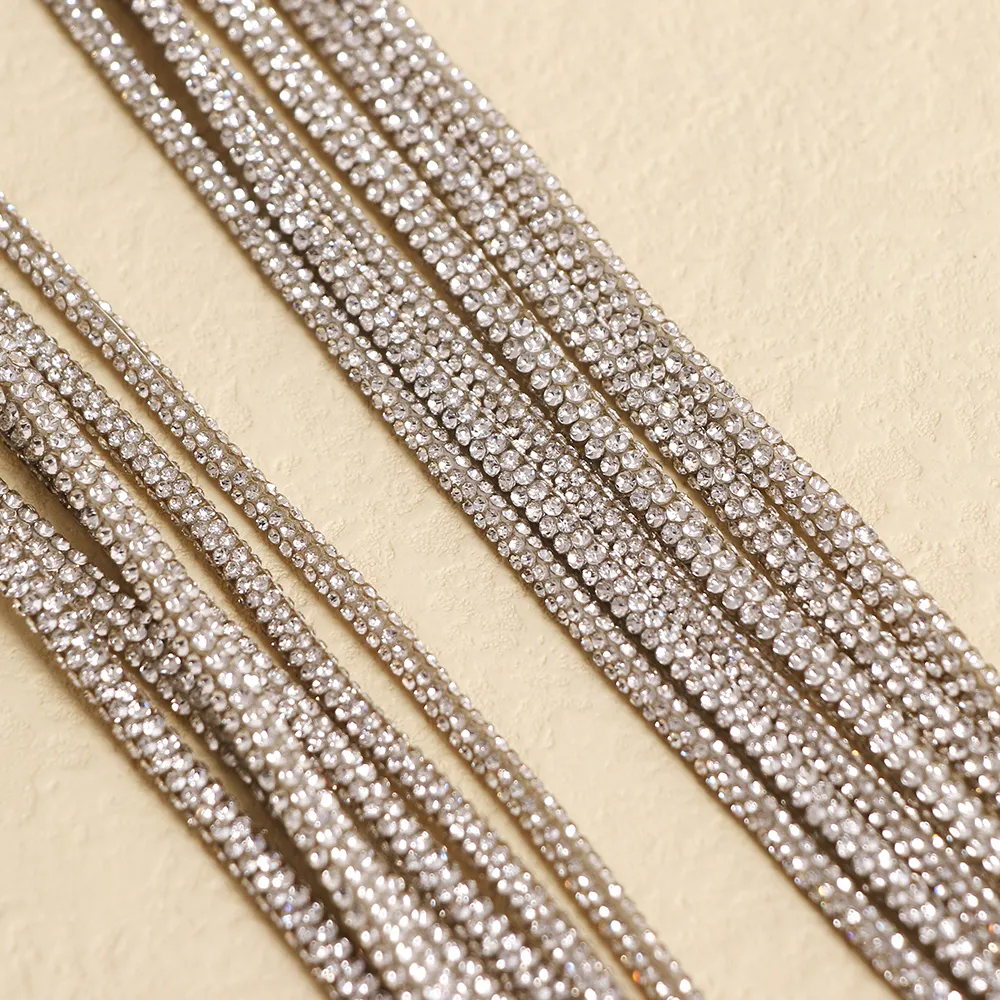 5/4/5mm Rhinestone Rope 2 Yards Glitter Crystal Tube Cord for DIY ...