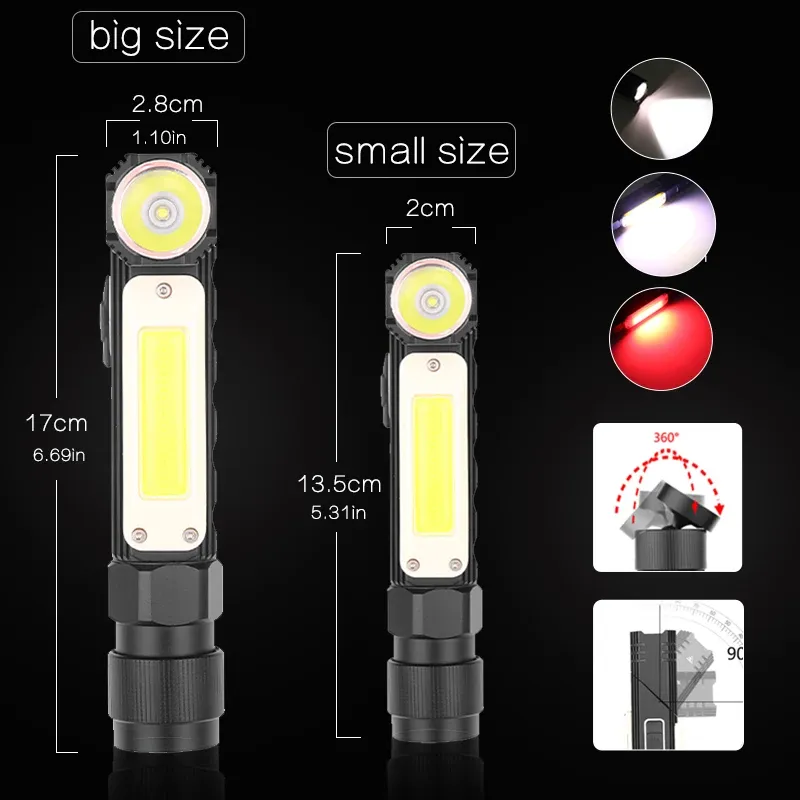 DHgate.com:Waterproof 5-Modes COB LED Work Light with USB Rechargeable ...