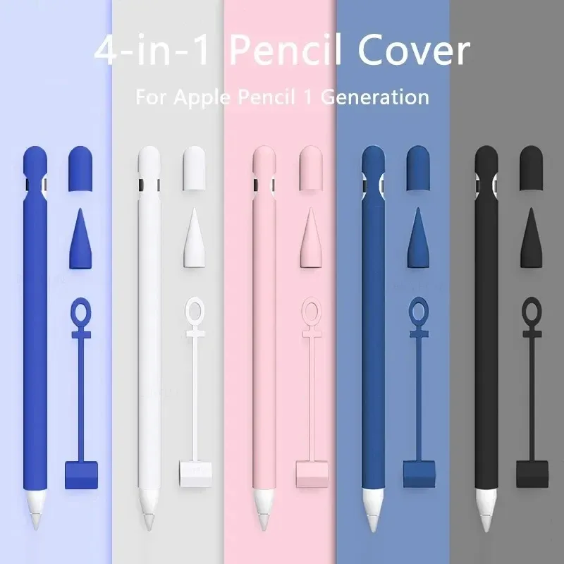 Colorful Soft Silicone Case with Protective Sleeve for Apple Pencil - 4 ...