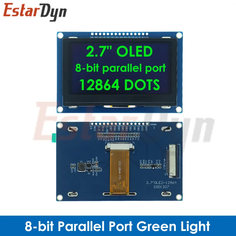 2.7 Inch OLED LCD Display 128x64 Drives SSD1327 IIC / SPI / 8 Bit ...