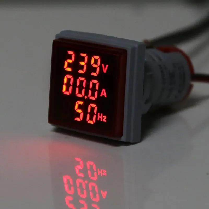 3in1 Digital AC Voltmeter Ammeter Frequency Panel Meter LED Display ...