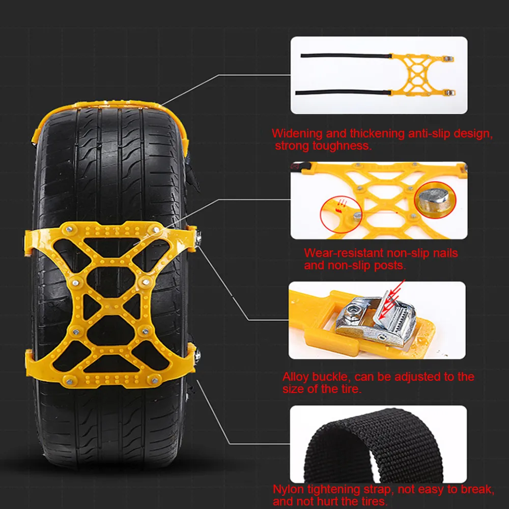 Thickened Emergency Tool Double Buckle Adjustable Car Tire Anti-skid ...