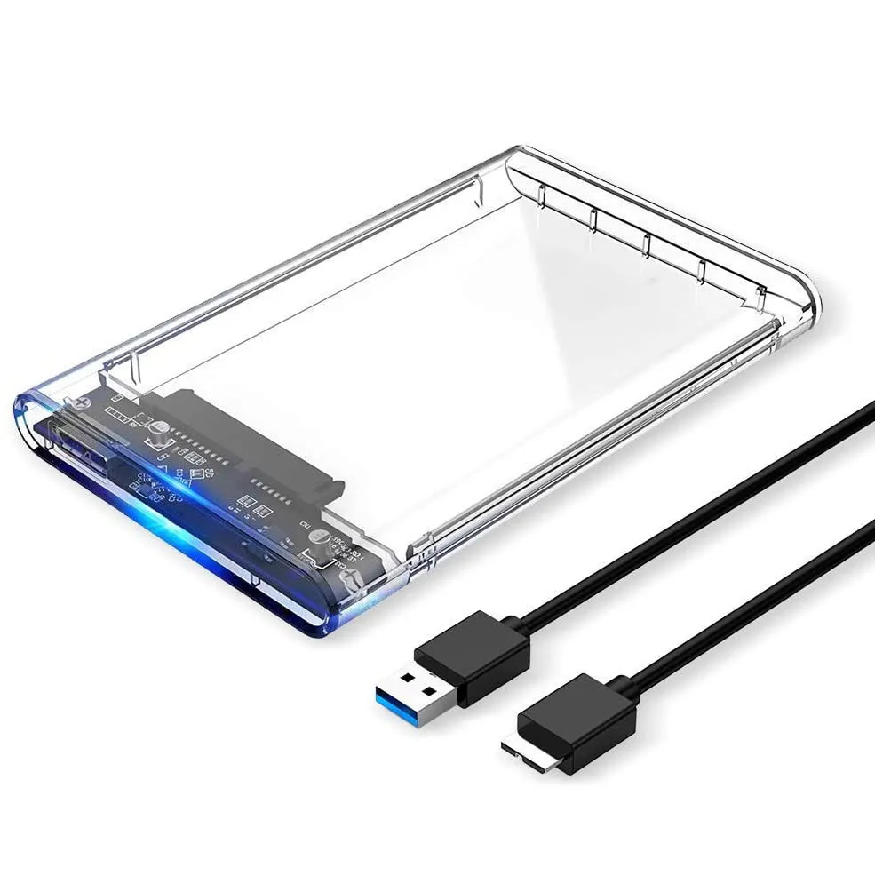 Transparent 2.5 USB 3.0 External Hard Drive Enclosure, UASP SATA to USB ...