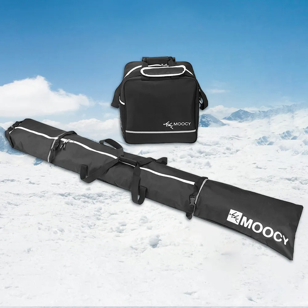 2-Piece Ski Bag Set: Waterproof Ski & Boot Bag Combo - Padded Travel ...